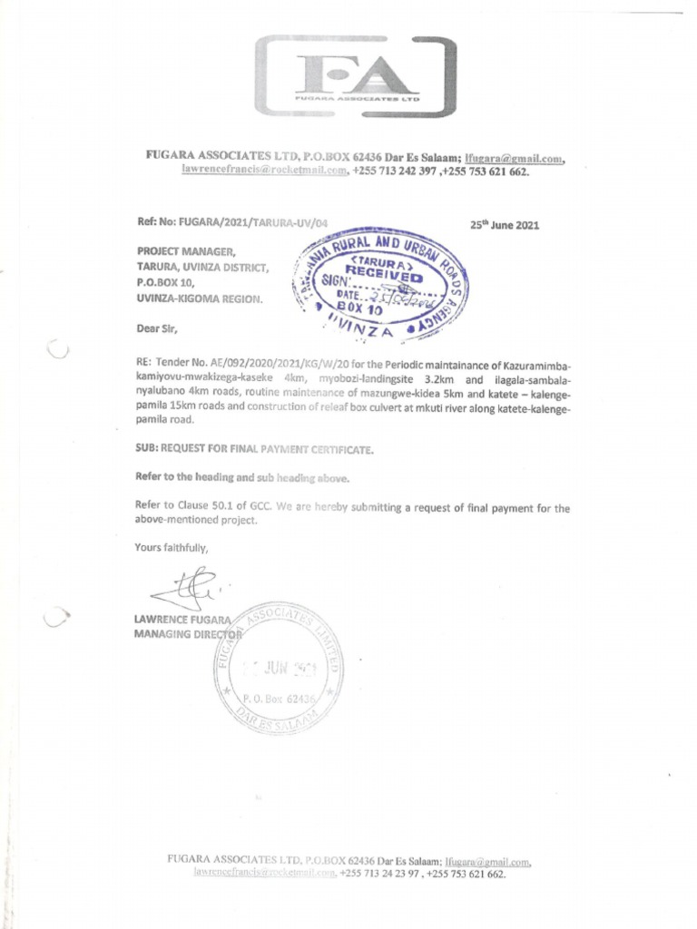 HAnding Over Letter | PDF