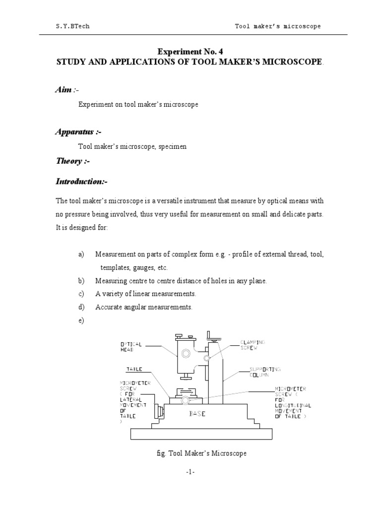 Tool Maker's Microscope Study Guide | PDF | Optics | Microscope
