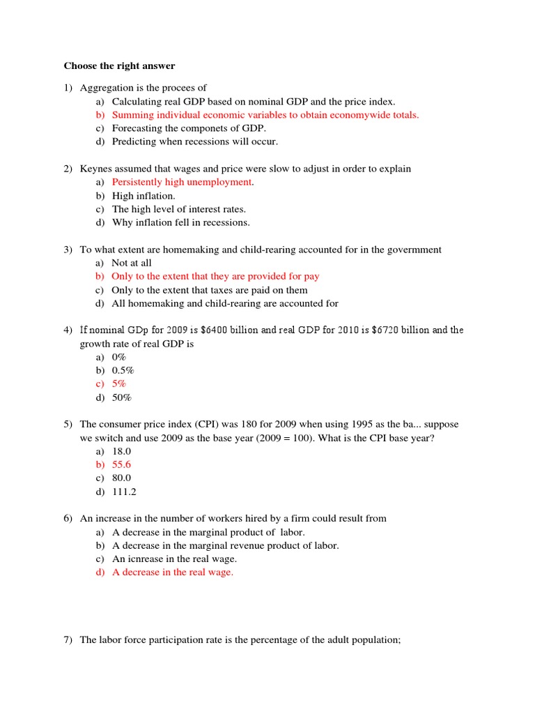 Macro Practice | PDF | Money Supply | Inflation