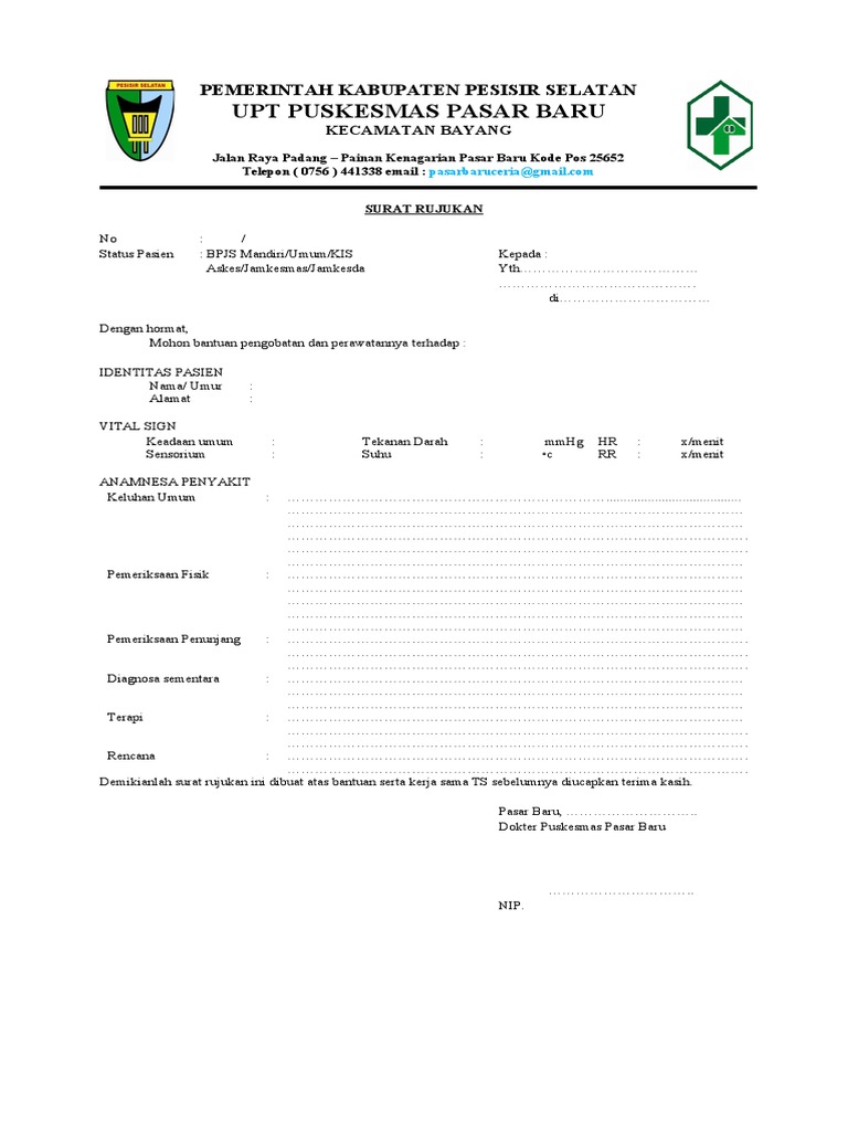 Surat Rujukan Medis Puskesmas | PDF
