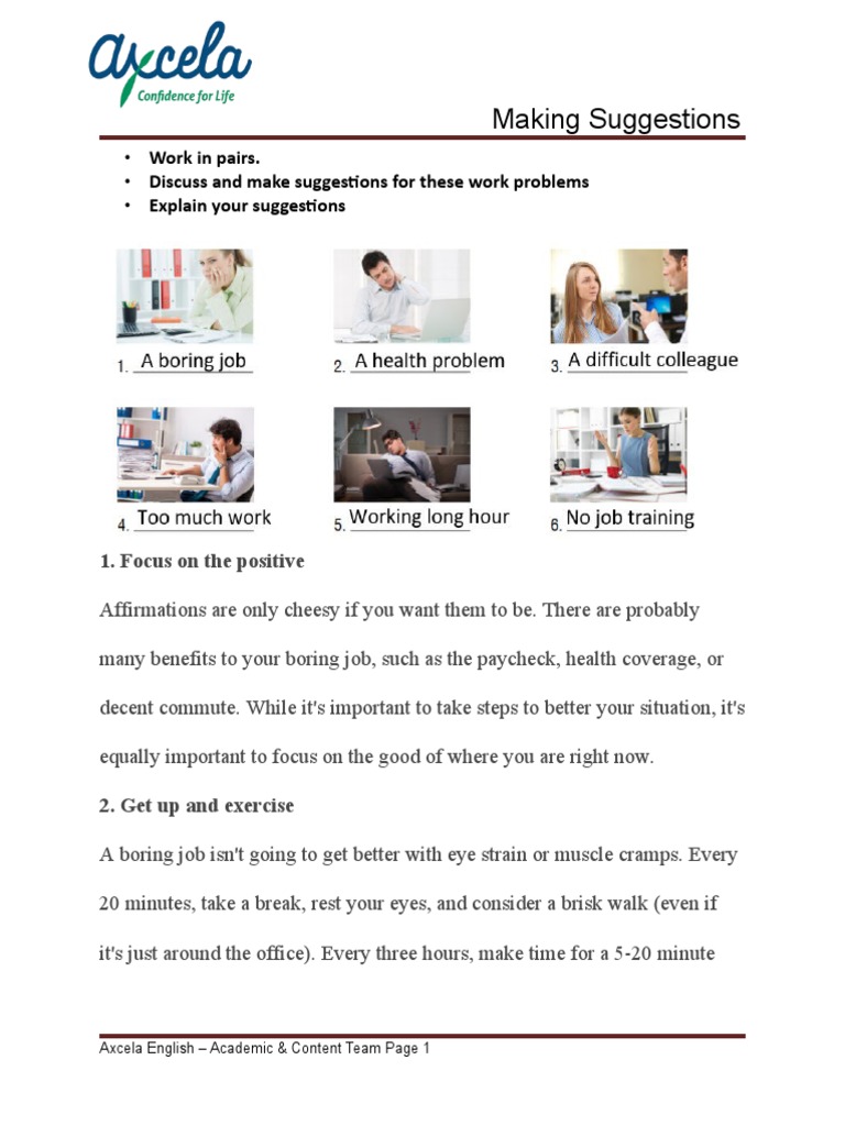 Making Suggestion | PDF | Time Management | Professional Skills