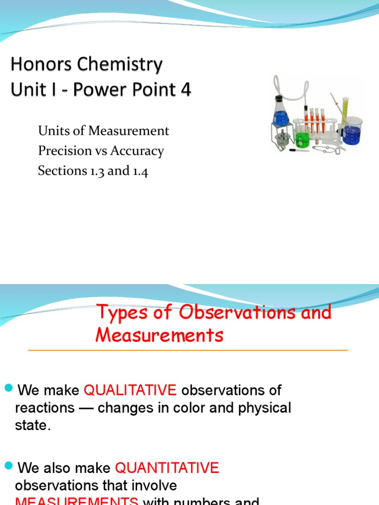 Units of Measurement Precision Vs Accuracy Sections 1.3 and 1.4 | PDF ...