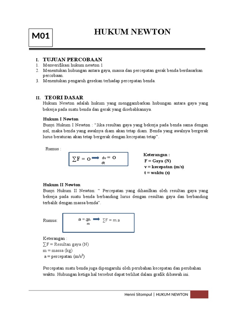 MODUL 1 - Hukum Newton-Dikonversi | PDF