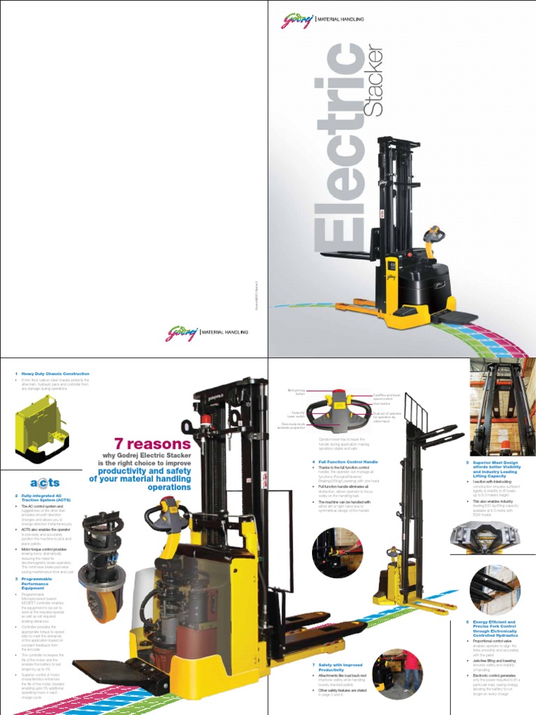 Fully Electric Stacker Brochure. | PDF | Electric Motor | Elevator