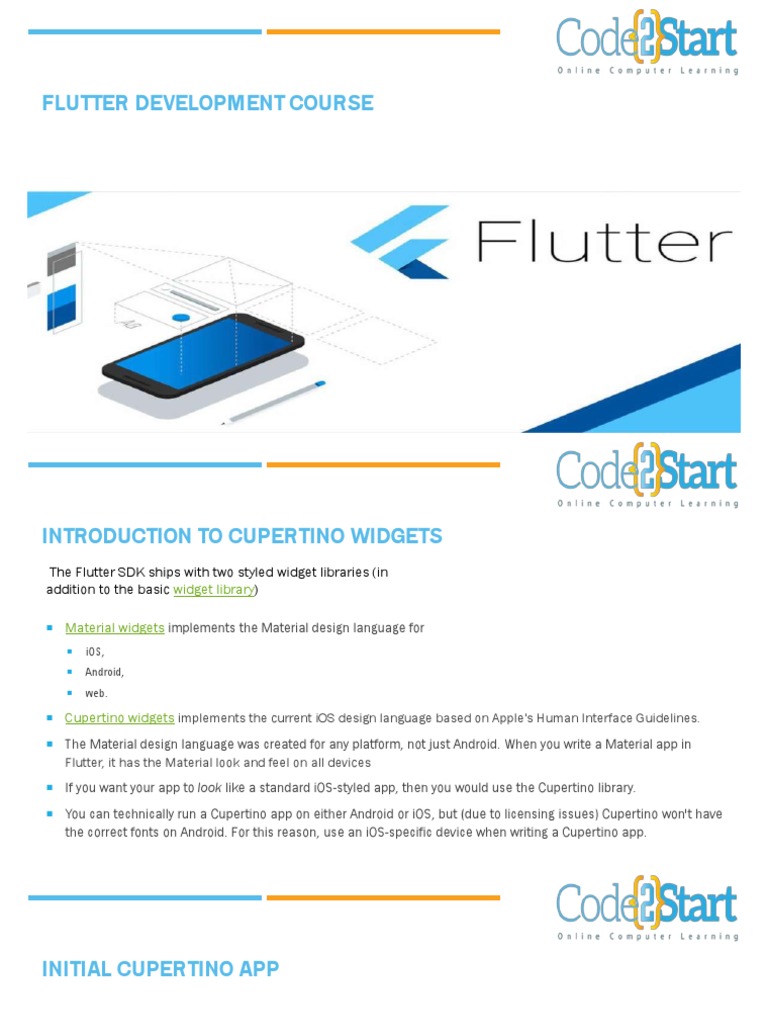 5 - Flutter Cupertino Widgets | PDF