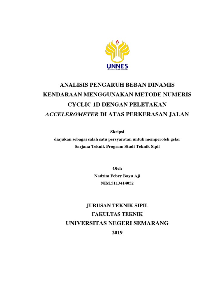 Analisis Pengaruh Beban Dinamis Kendaraan Menggunakan Metode Numeris ...