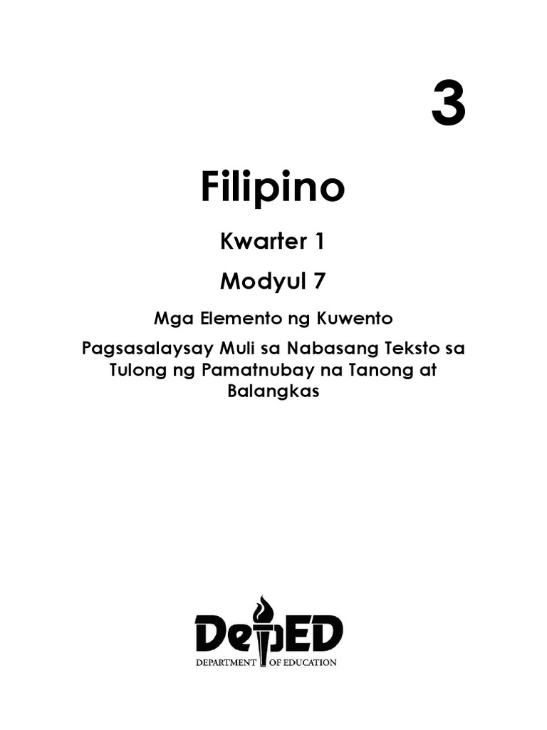 Revised KWARTER 1 Modyul 7 Sa Filipino 3 | PDF