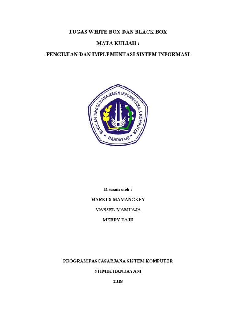 Tugas Makalah White Box Dan Black Box | PDF