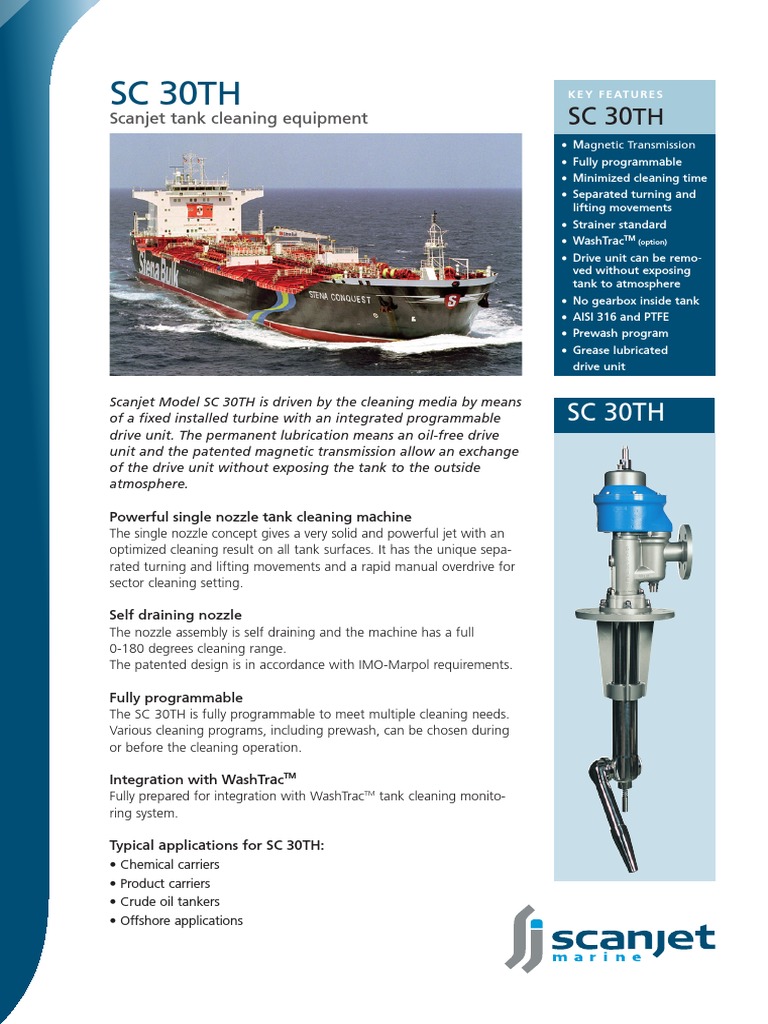SC 30Th: Scanjet Tank Cleaning Equipment | PDF | Transmission ...