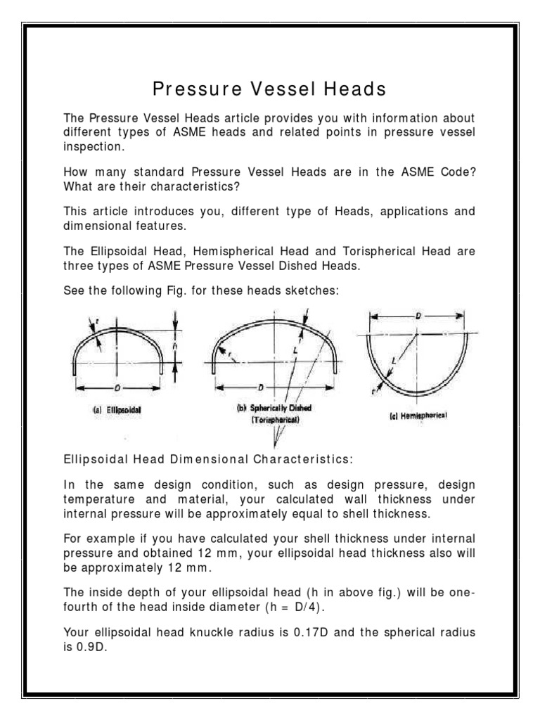 Pressure Vessel Heads | PDF | Gas Technologies | Applied And ...