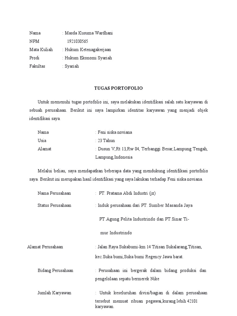 Tugas Portofolio | PDF | Karier & Perkembangan