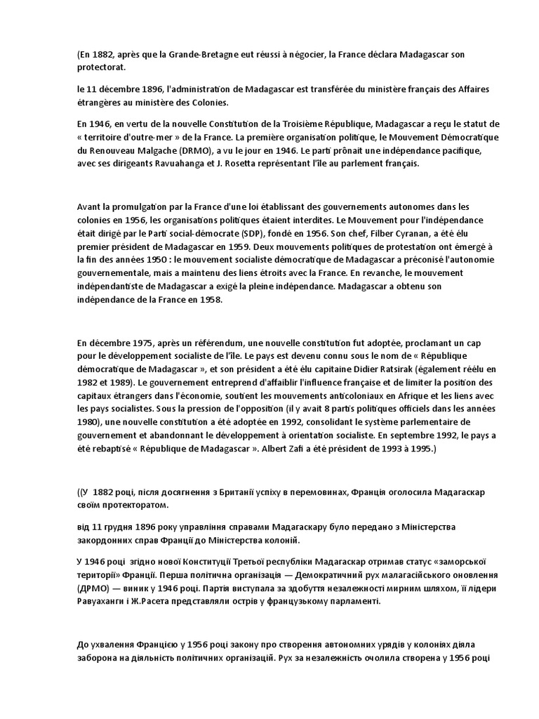 Madagascar | PDF | France | Madagascar