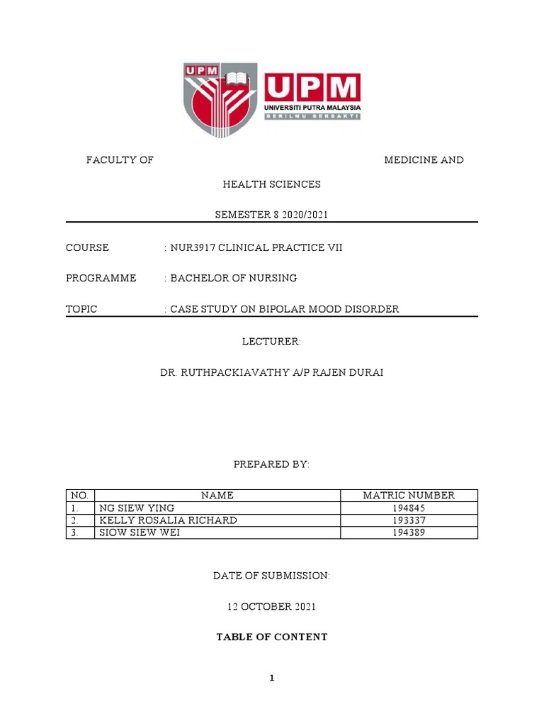 Case Study Ms. K 2 | PDF | Bipolar Disorder | Mood Disorders