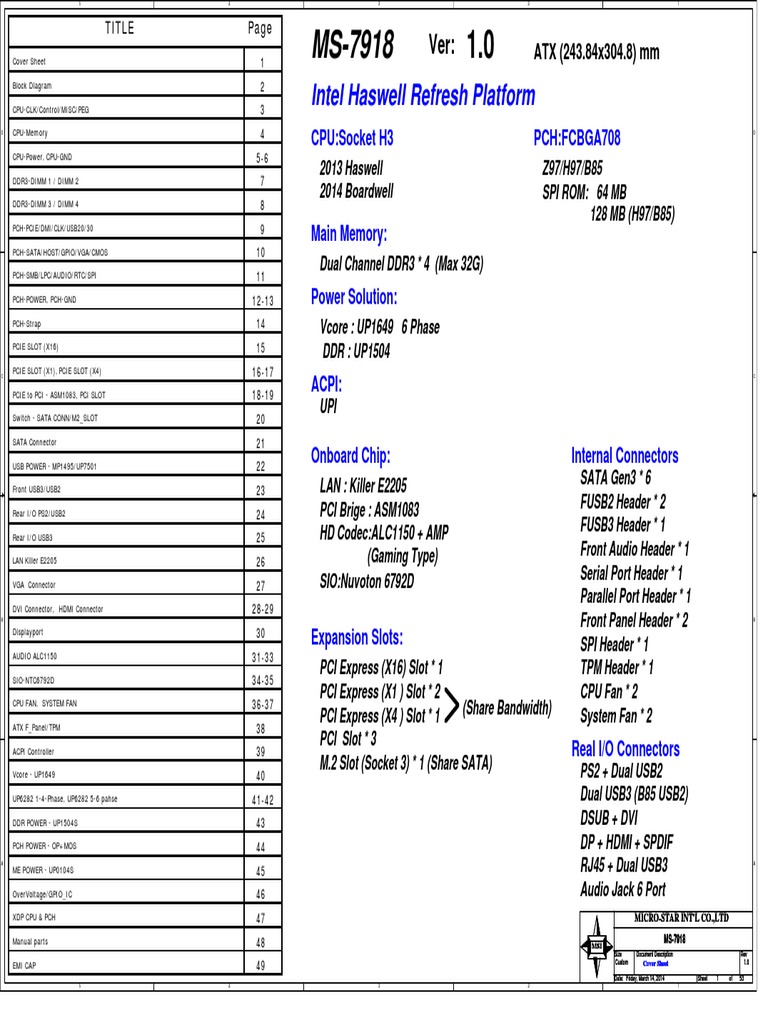 Msi MS-7918 1.0 | PDF | Information And Communications Technology ...