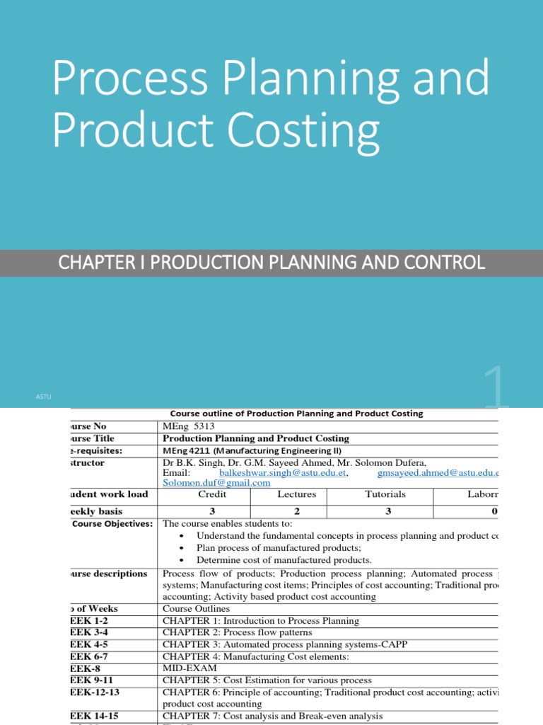 Chapter I Production Planning and Control | PDF | Engineering Design ...