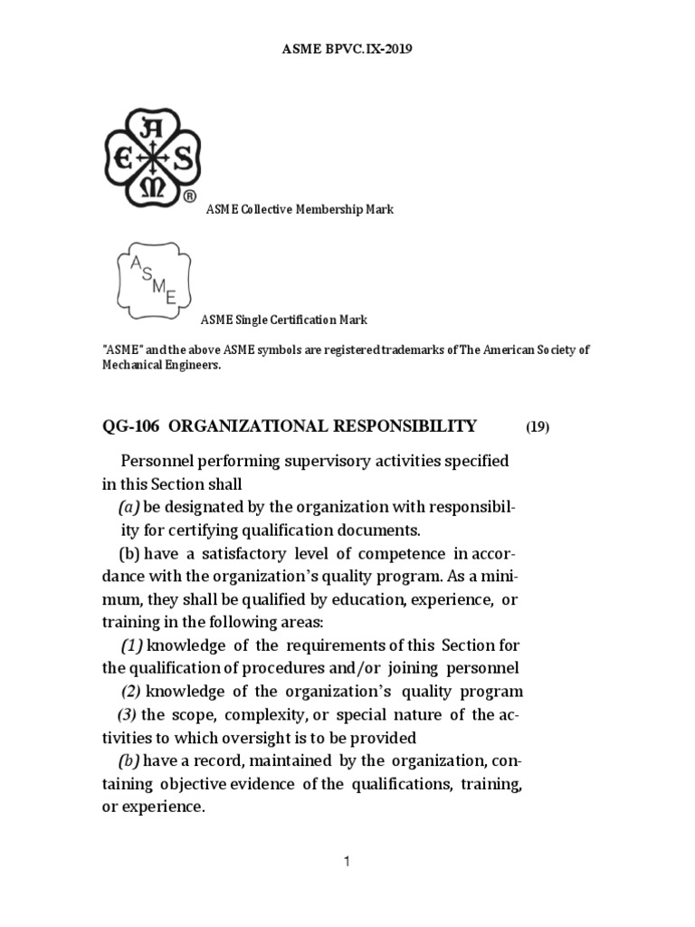 QG 106 Asme Sec Ix | PDF | Soldadura | Construcción