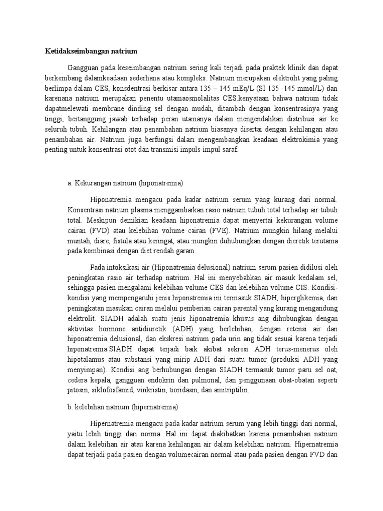 Natrium Kalium | PDF | Kesehatan Holistik | Sains & Matematika