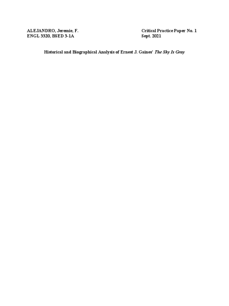 Critical Practice Paper No - 1 - ALEJANDRO | PDF