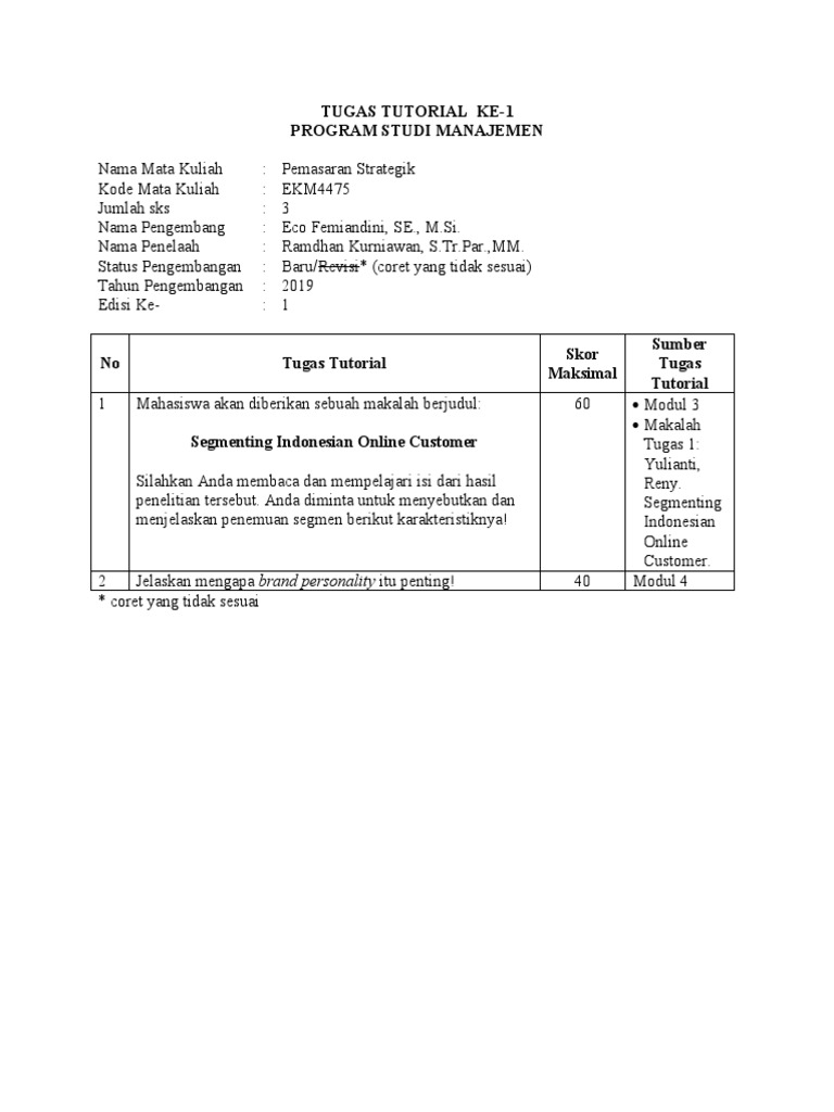 Tugas 1 (Ekma 4475 | PDF | Karier & Perkembangan
