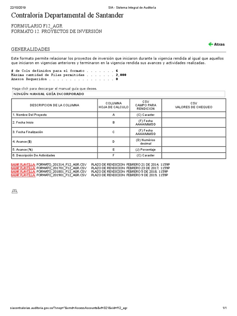 Formulario f12 | PDF