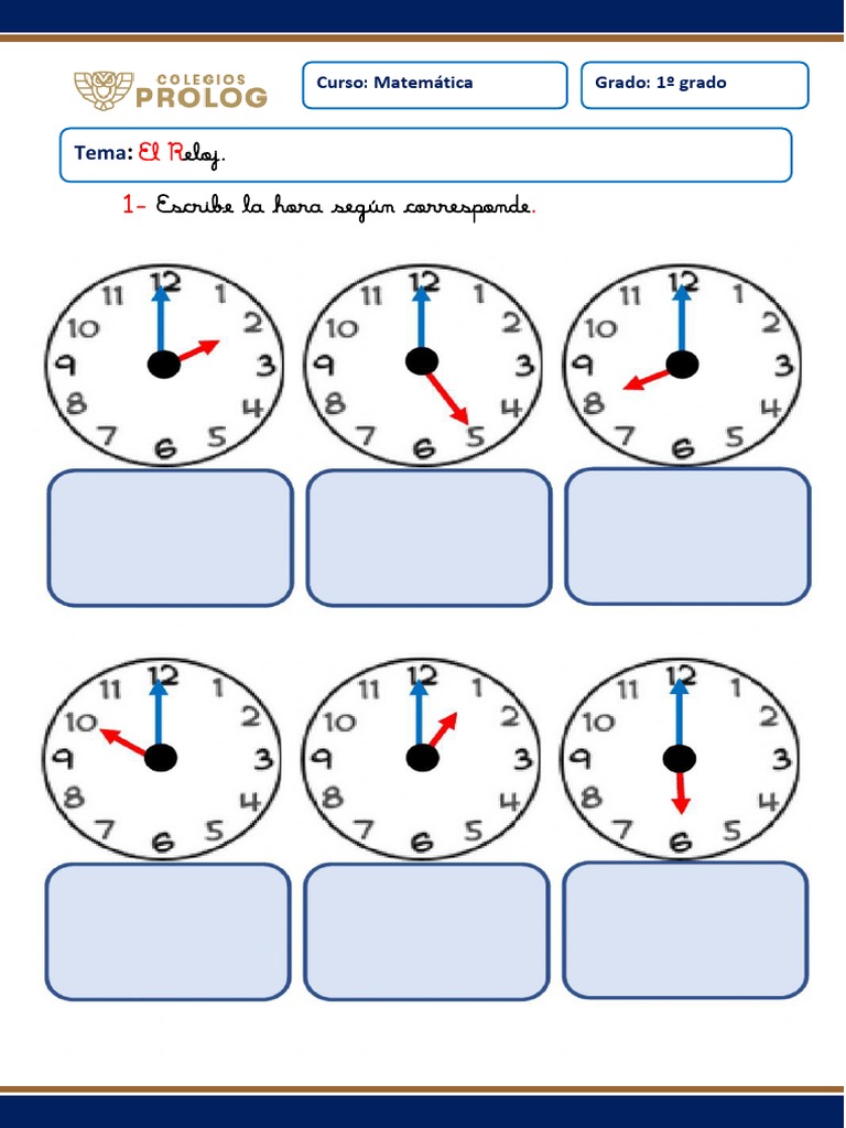 Aprende la Hora: Reloj para Niños | PDF
