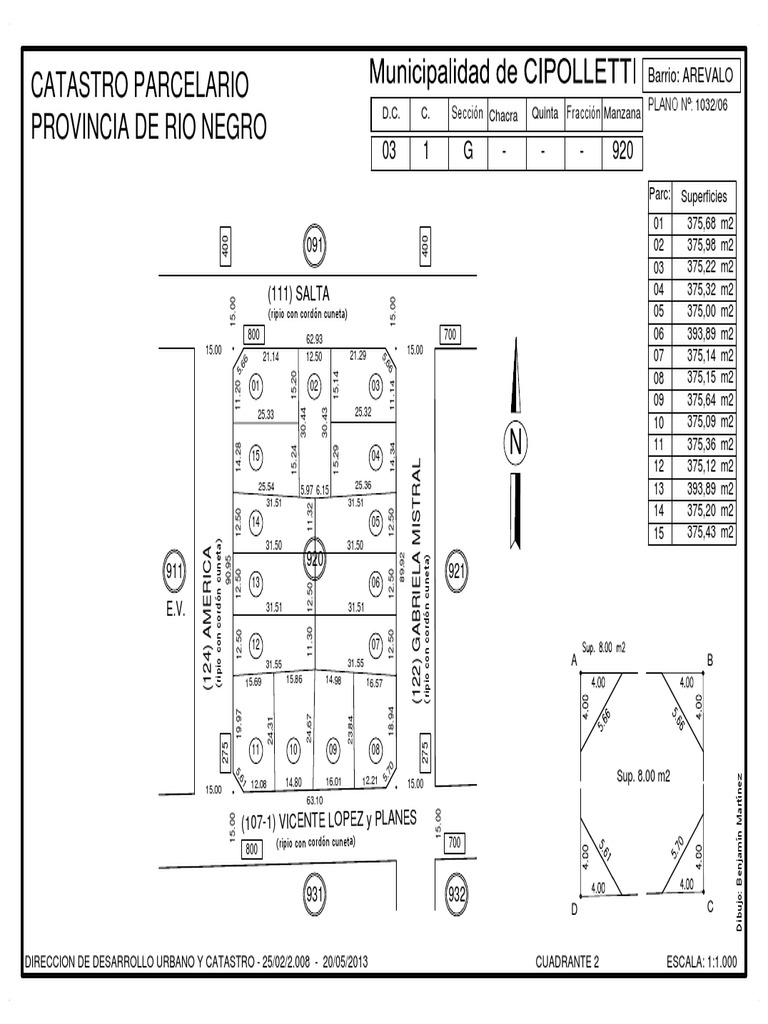 Provincia de Rio Negro Catastro Parcelario: Barrio: AREVALO | PDF