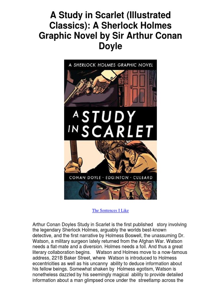 A Study in Scarlet Illustrated Classics A Sherlock Holmes Graphic Novel ...