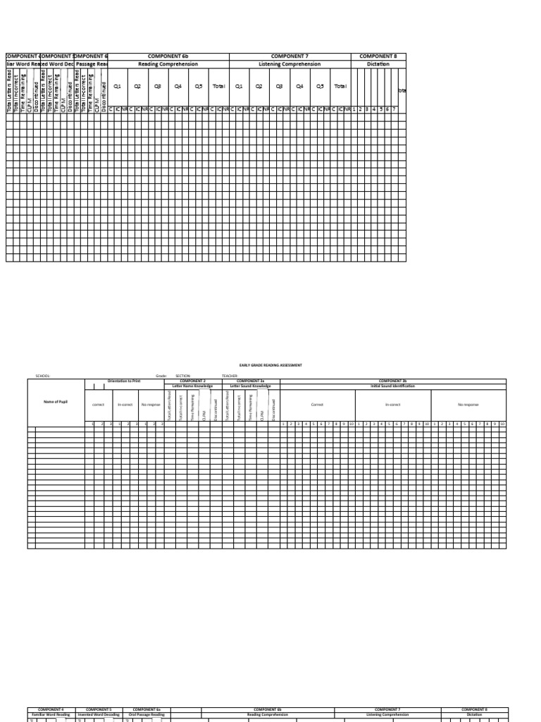 Egra Template 1 | PDF | Reading Comprehension | Human Communication
