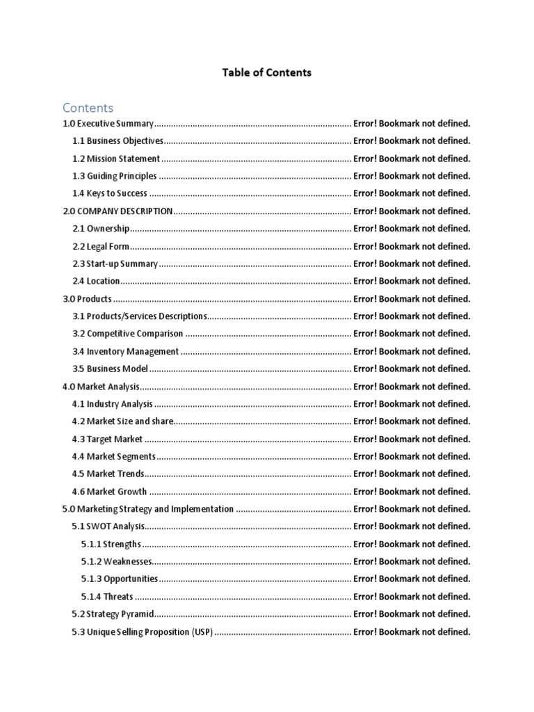 Sample Table of Contents | PDF | Market Analysis | Business