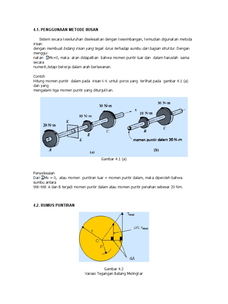 Mekanika Bahan-Metode Irisan Modul 4 | PDF