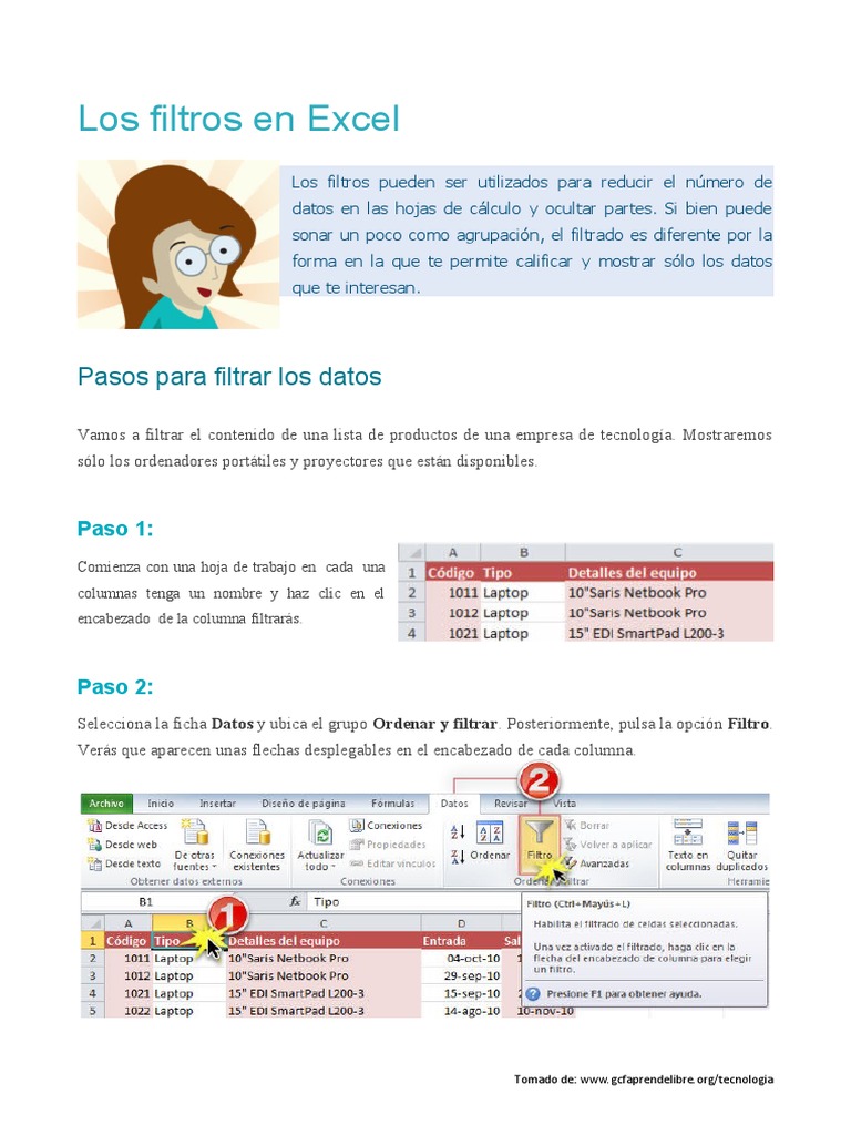 Los Filtros en Excel | PDF | Hoja de cálculo | Microsoft Excel