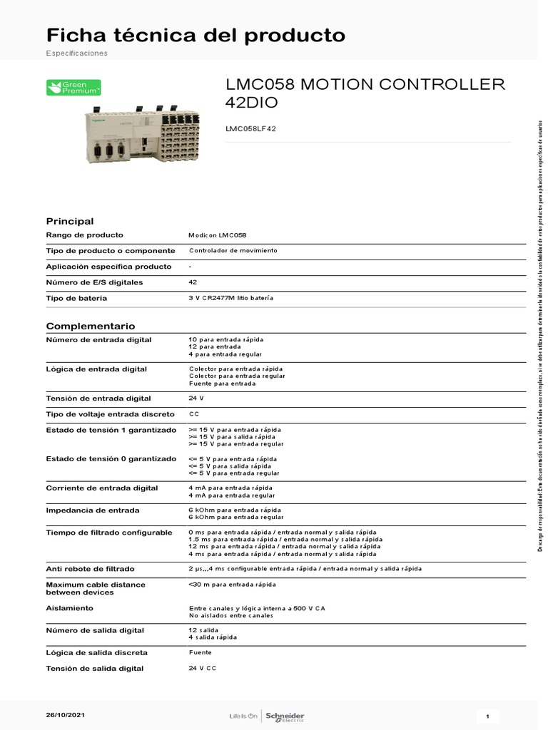 Modicon LMC058 - LMC078 - LMC058LF42 | PDF | Controlador lógico programable | Residuos