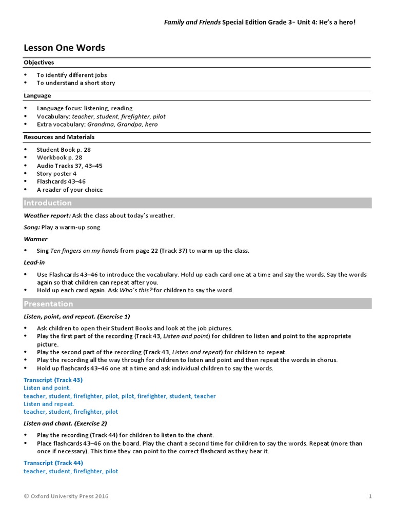 Lesson One Words: Objectives | PDF | Vocabulary | Parental Leave