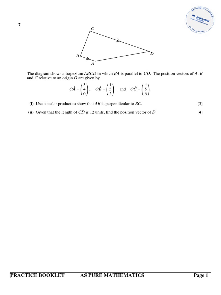 The Diagram Shows A Trapezium in Which Is Parallel To - The Position ...