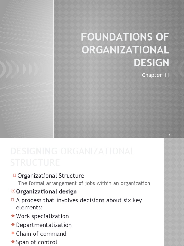 Chapter 11 - Foundations of Organizational Design | PDF ...