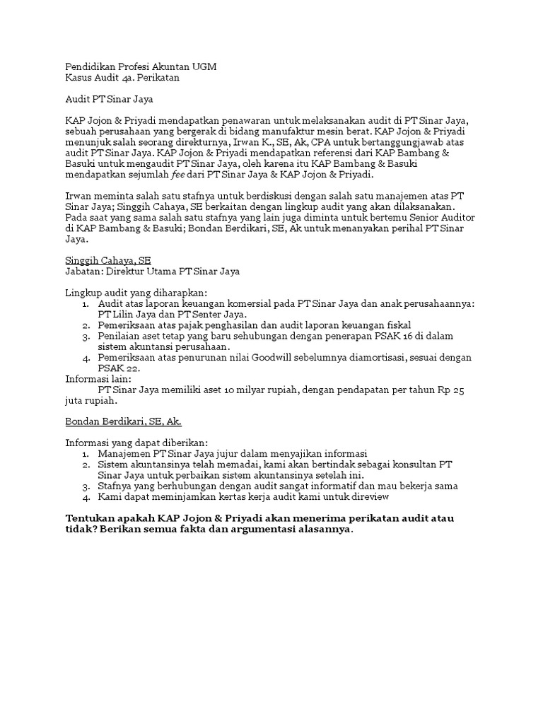 Tugas4a Audit Ppak 2020 | PDF