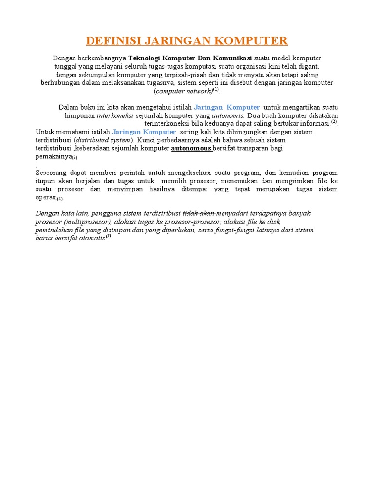 Definisi Jaringan Komputer | PDF | Teknologi & Rekayasa