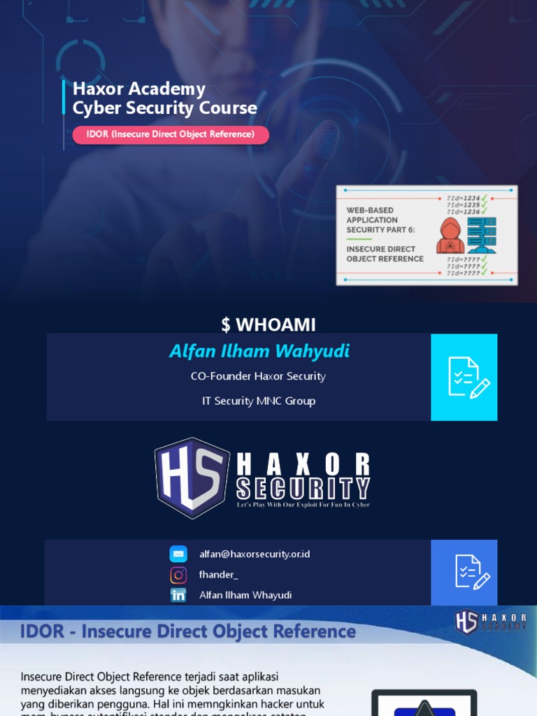 Haxor Academy Cyber Security Course: IDOR (Insecure Direct Object ...