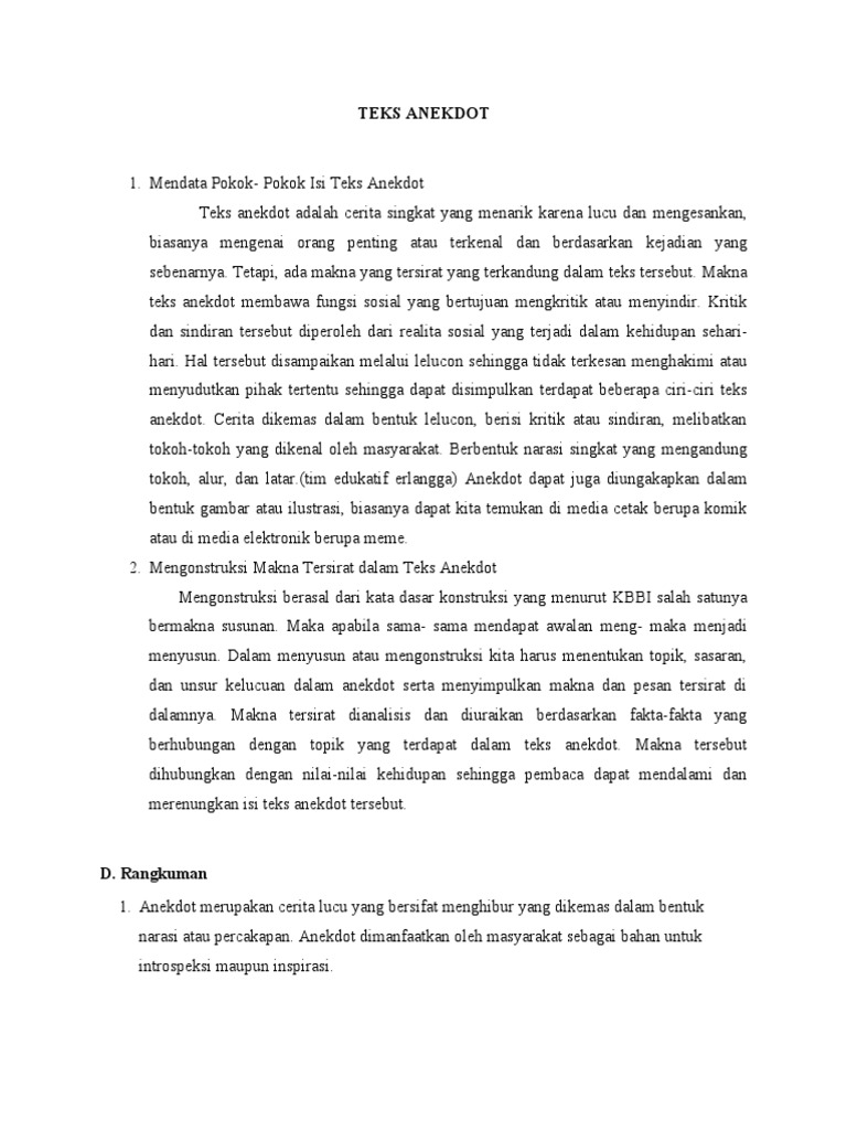 Materi Teks Anekdot | PDF