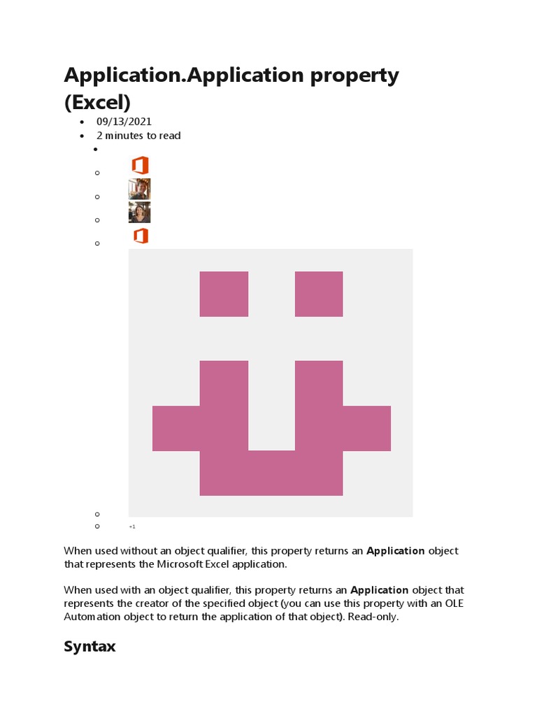 Excel VBA Application Property Guide | PDF
