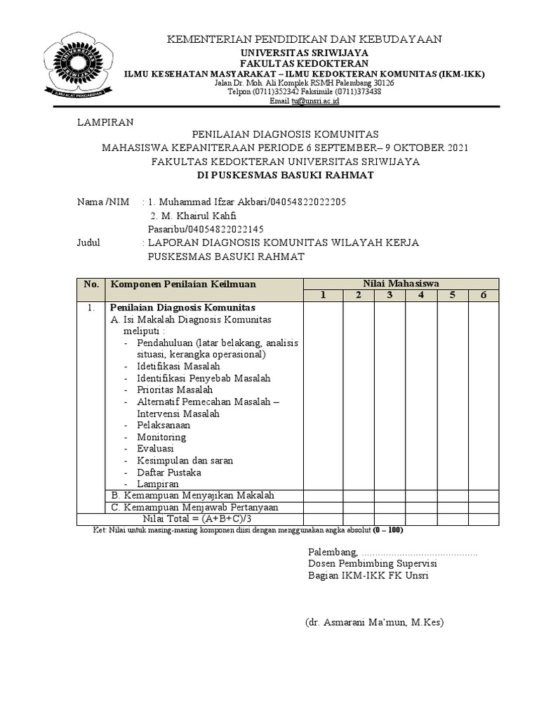 Lembar Evaluasi Penilaian - IKM | PDF