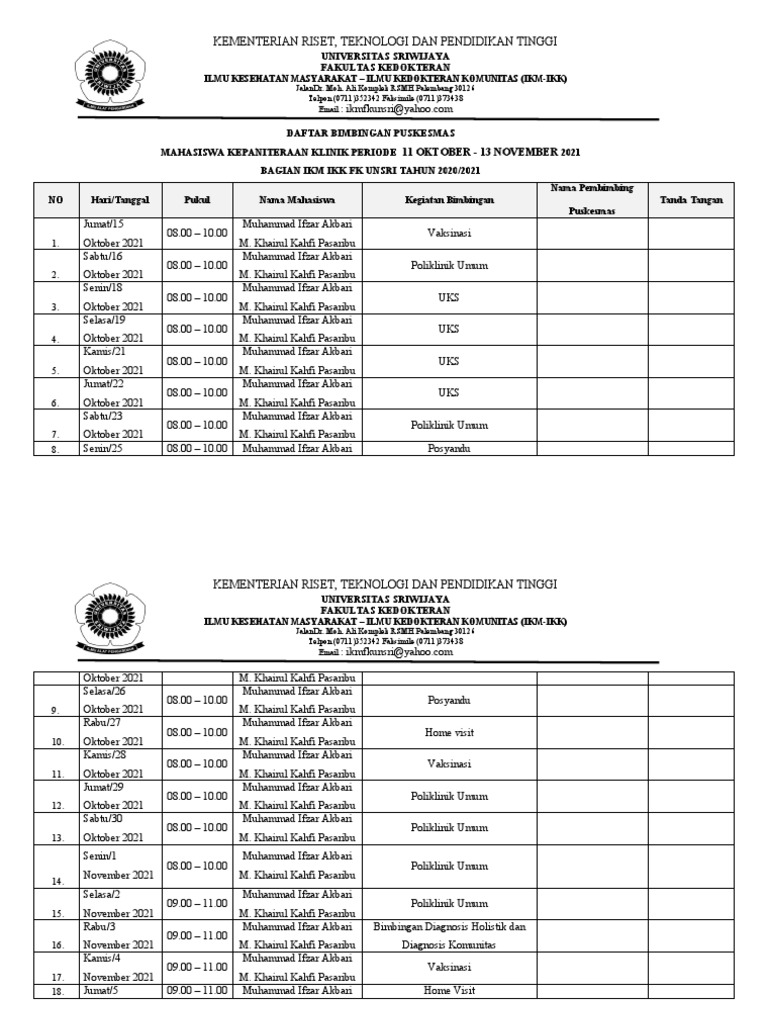 Form Bimbingan PKM | PDF