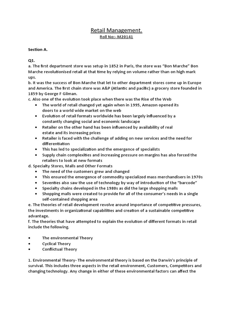Retail Management Paper | PDF | Retail | Convenience Store
