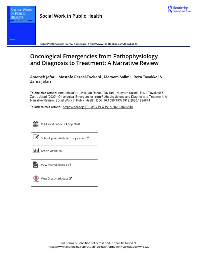 Oncological Emergencies From Pathophysiology and Diagnosis To Treatment ...
