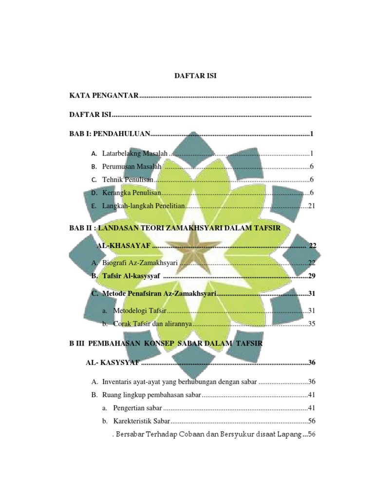 Konsep Sabar Dalam Tafsir Al Kasysyaf 3 - Daftarisi | PDF