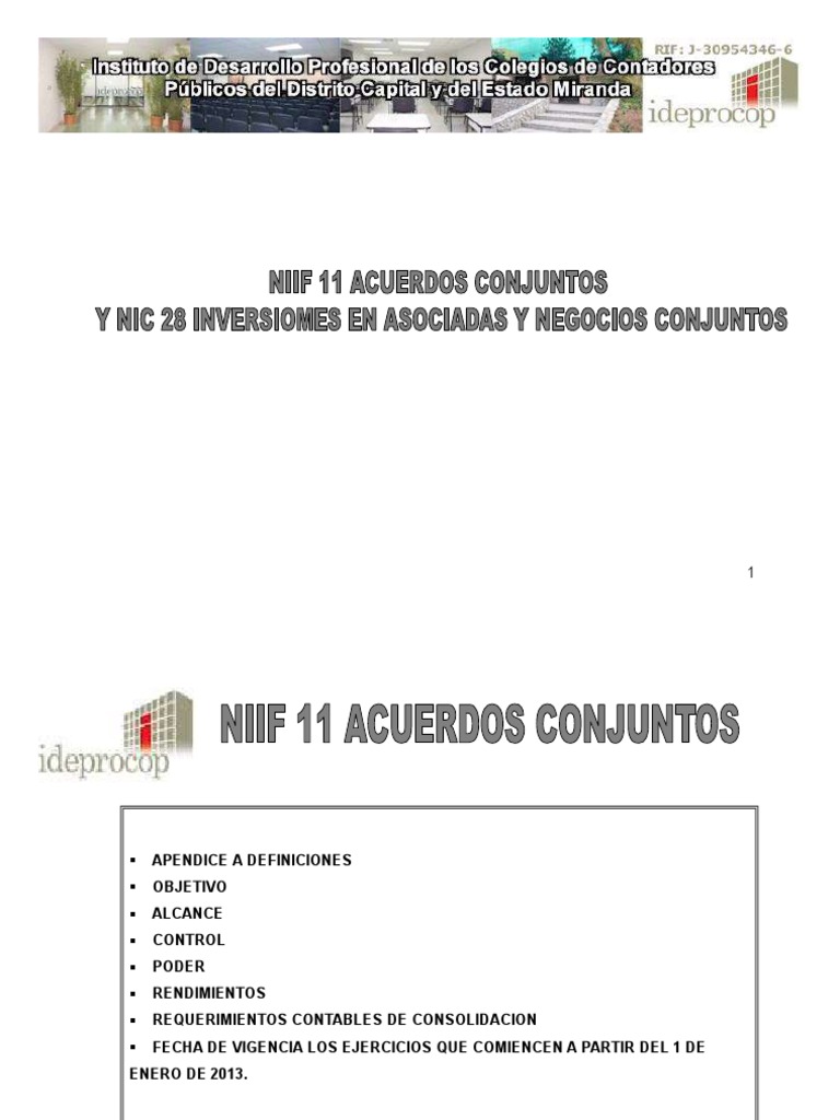 Niif 11 y Nic 28 Acuerdo Conjuntos e Inversiones Asociadas | PDF ...