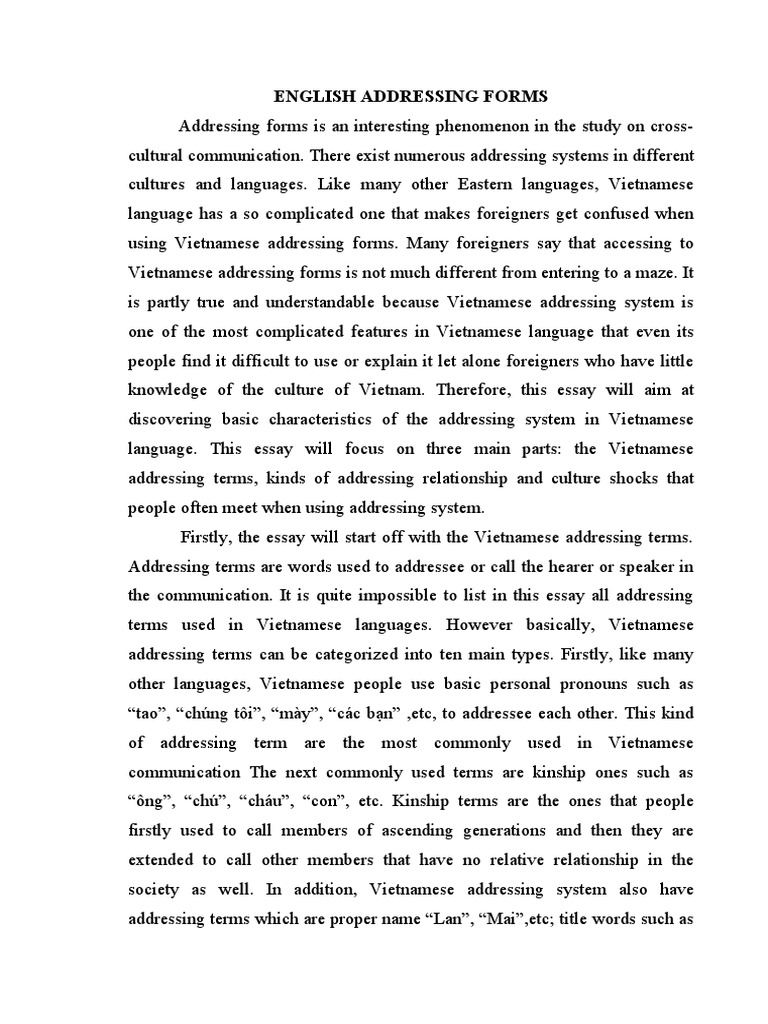 English Addressing Forms | PDF | Human Communication | Linguistics