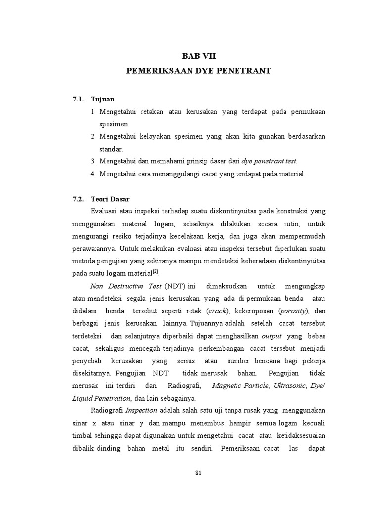 Bab Vii Dye Penetrant | PDF