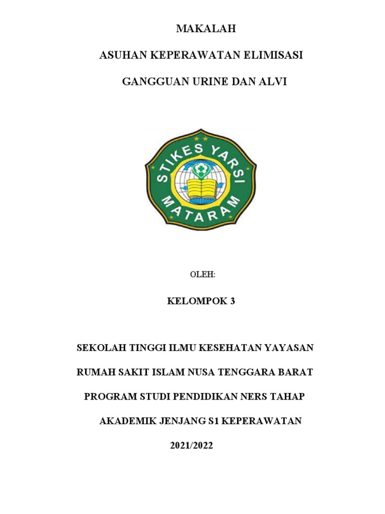 Askep Urin Dan Alvi Kel3 | PDF | Kesehatan Holistik