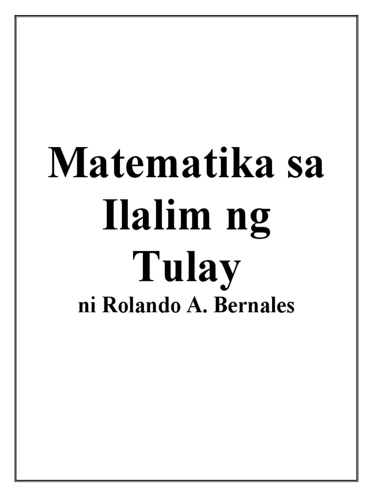 Matematika Sa Ilalim NG Tulay | PDF